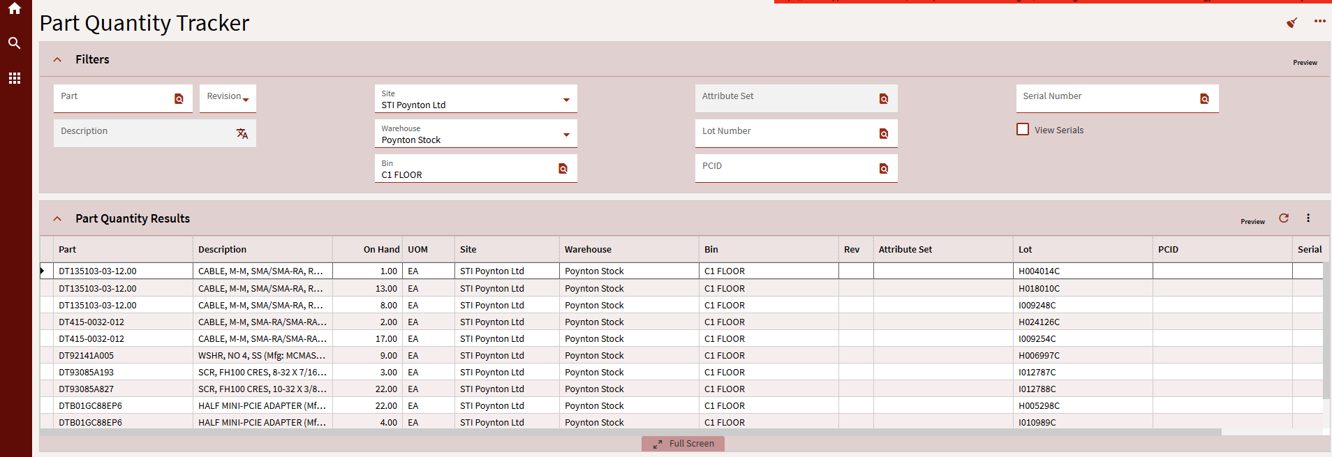 Stock Status report with part bin - Kinetic ERP - Epicor User Help Forum