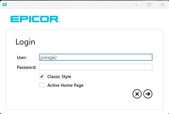 Epicor Login screen-auto fills in username with Windows username ...
