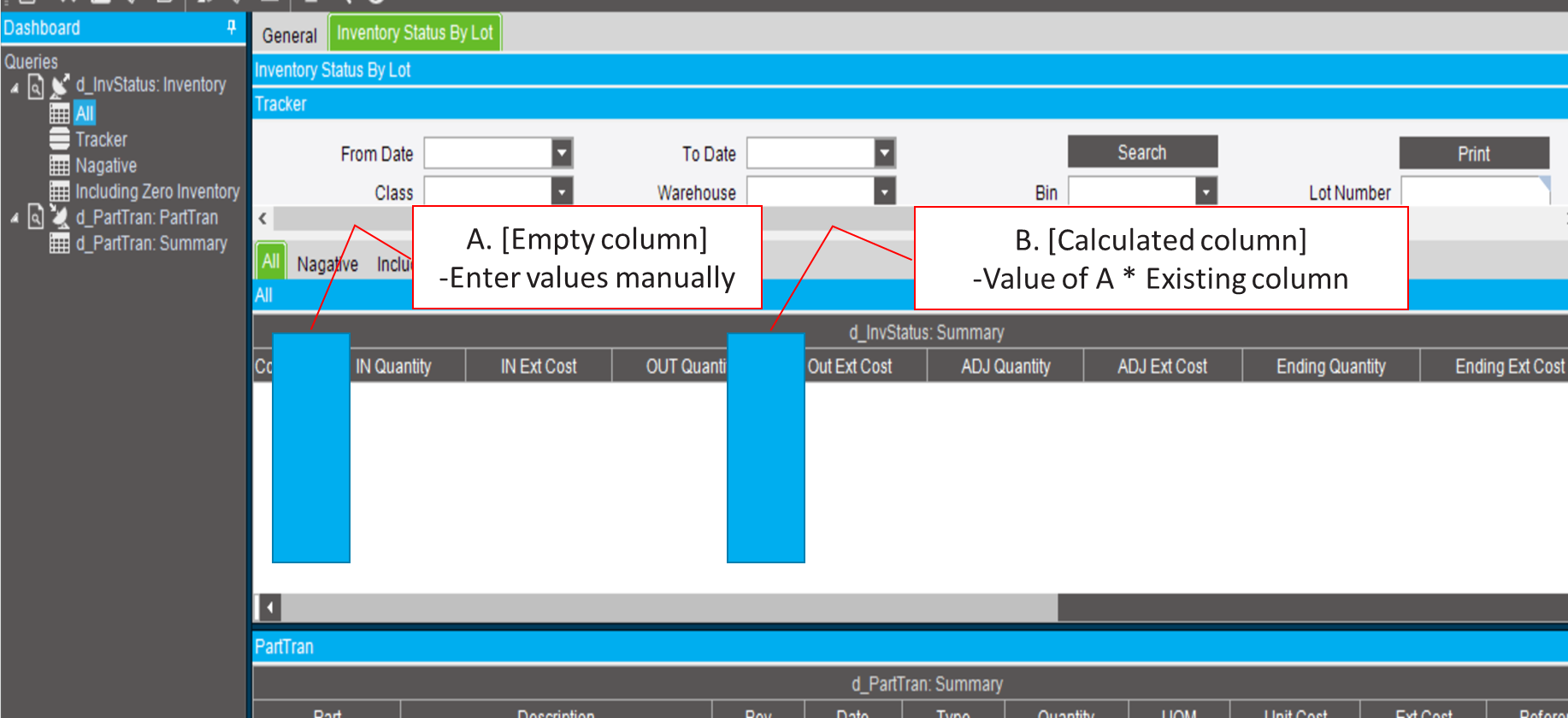 Add blank and calculated columns in Dashboard - Kinetic ERP - Epicor ...