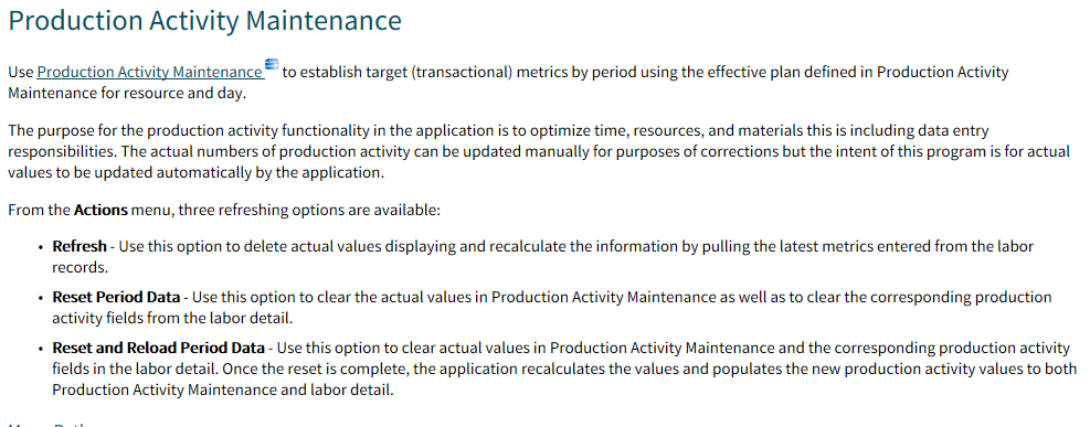 Production Activity Tracker \ Setup - Kinetic ERP - Epicor User Help Forum