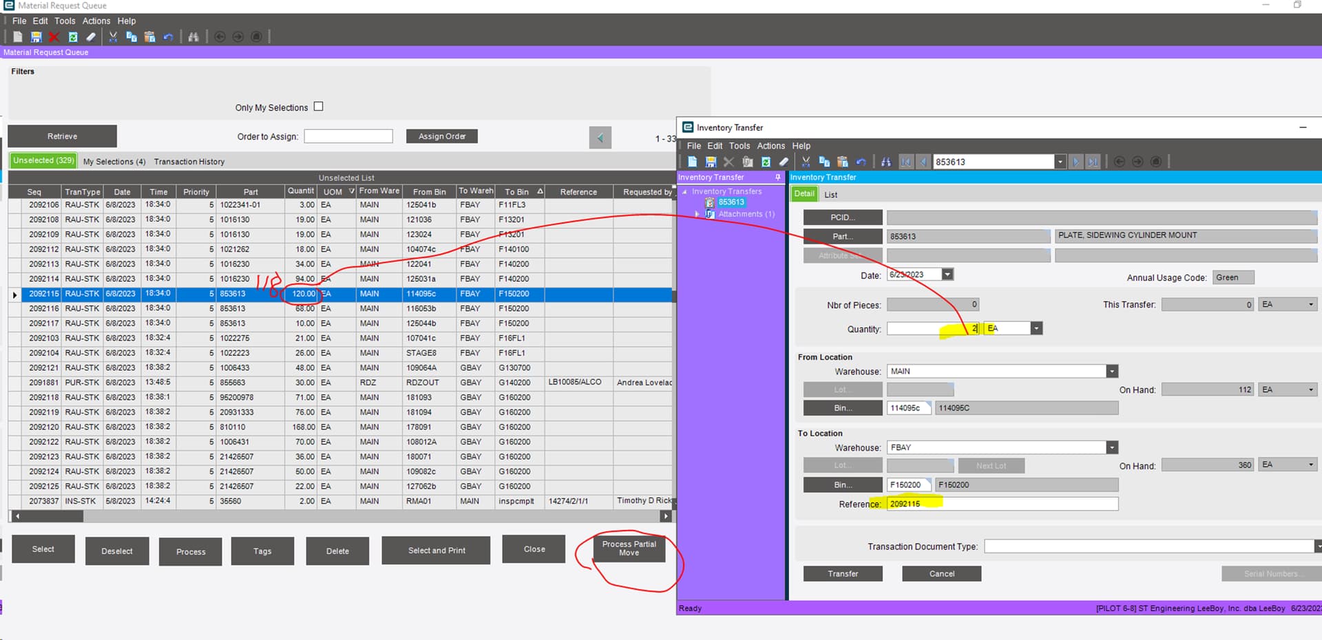 Update Material Queue Seq Qty after inventory transfer - Kinetic ERP ...