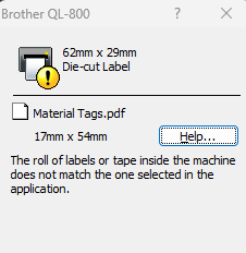 Size mismatch error when printing labels - Kinetic ERP - Epicor User Help Forum