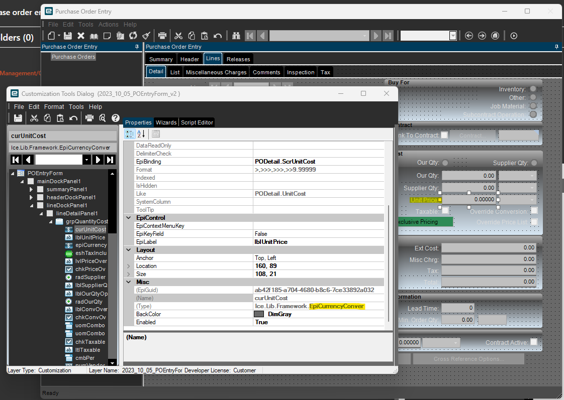 Customization toolbox > tools' variables and methods - Epicor ERP 10 - Epicor User Help Forum