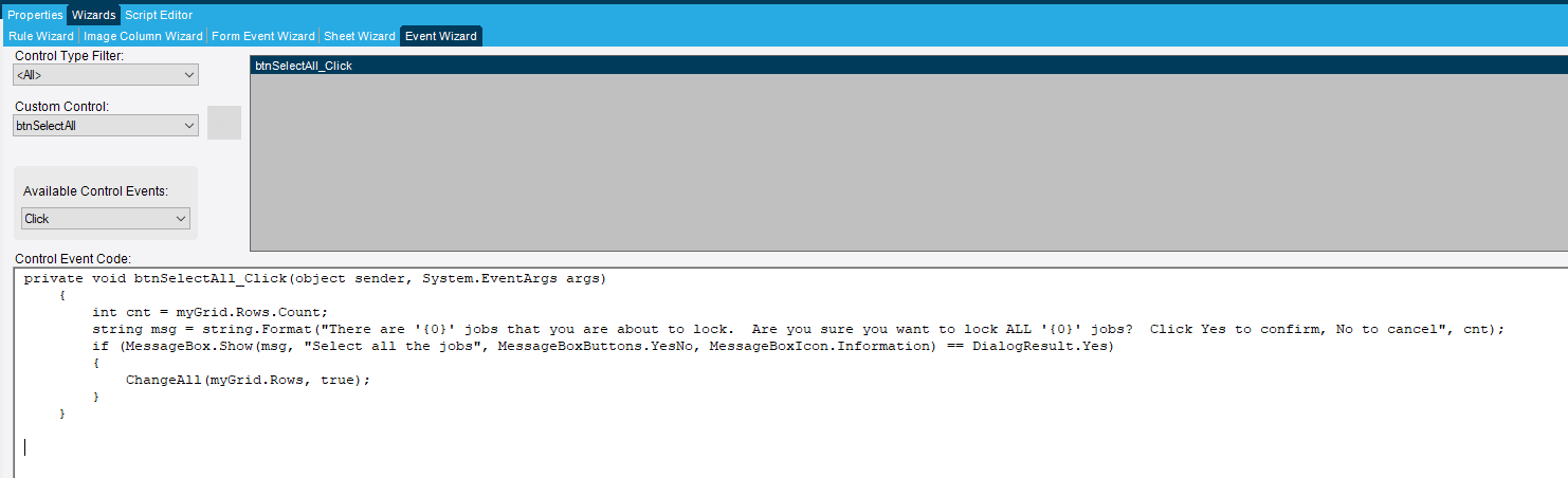 Updatable Dashboard “Select All” Button - Epicor ERP 10 - Epicor User Help Forum