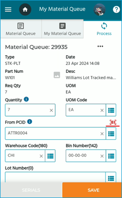 EMWW PCID Material Queue Processing Scan Validation - Kinetic ERP - Epicor User Help Forum