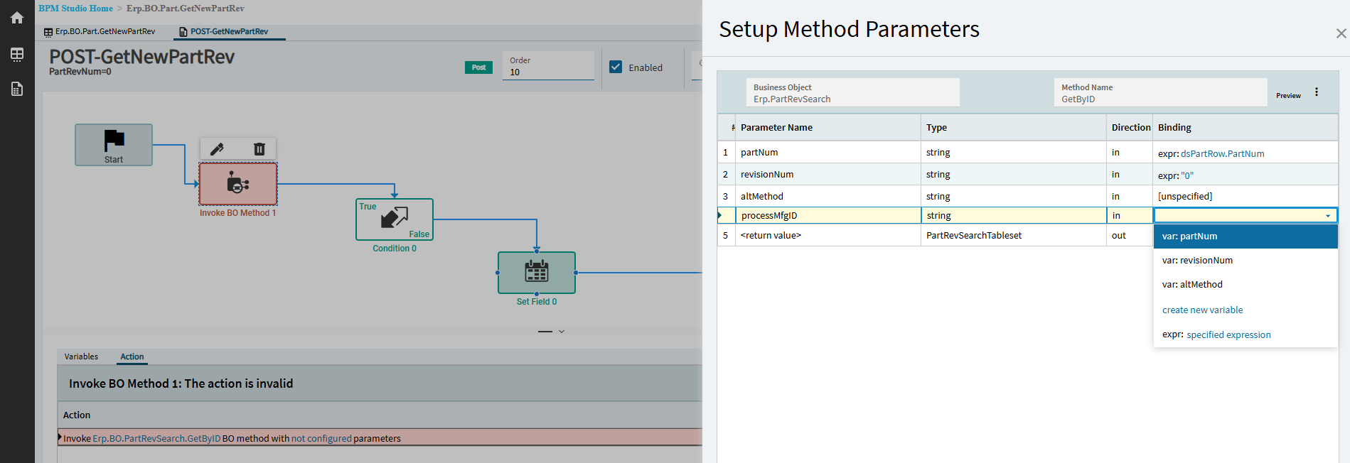 BPM - Invoke BO Method w empty param values - Kinetic ERP - Epicor User Help Forum