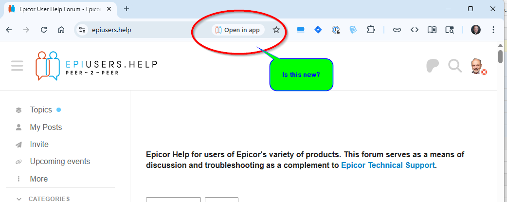 Epiusers App - Is this new? - Site Feedback - Epicor User Help Forum