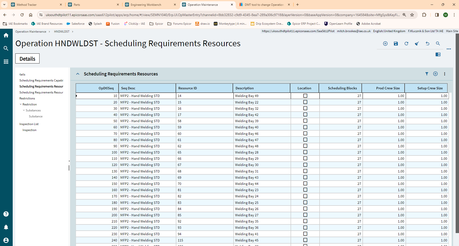 Operations - Resource Scheduling Requirement - Kinetic ERP - Epicor ...