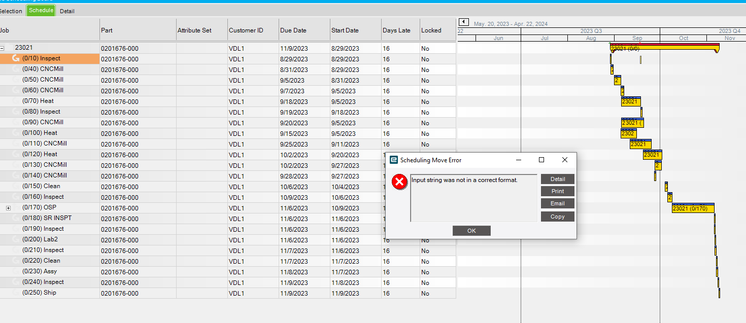 Job scheduling issue - Kinetic ERP - Epicor User Help Forum
