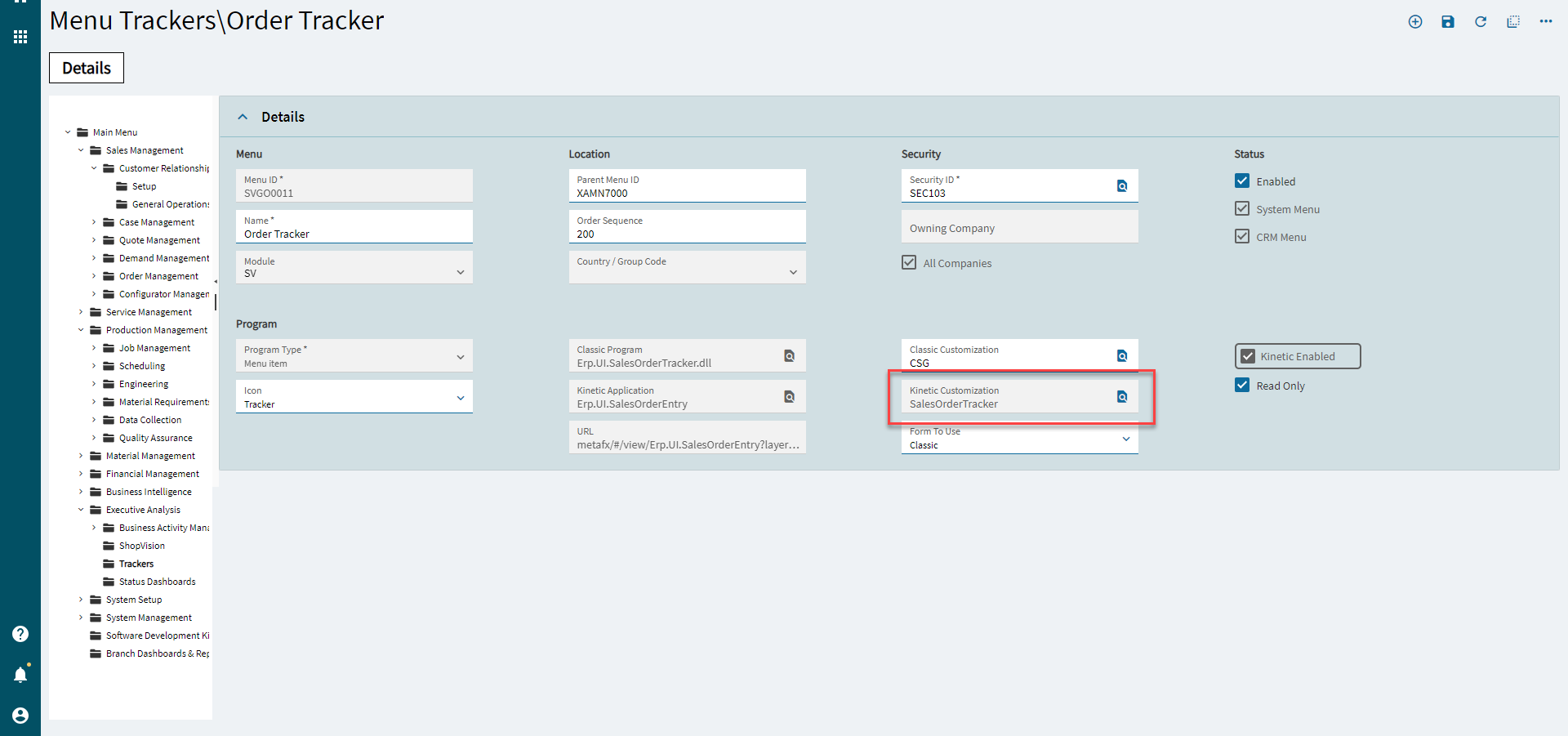 Kinetic (web) Entry vs Trackers - How to Setup to Customize Tracker - Kinetic ERP - Epicor User ...