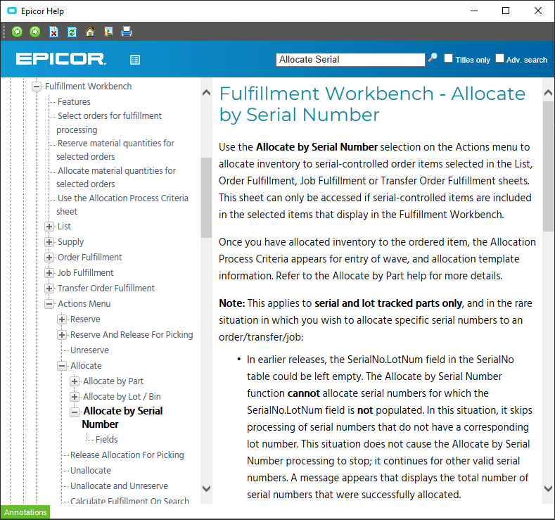 Assigning Serial Numbers to the Sales Order - Epicor ERP 10 - Epicor ...