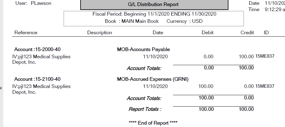 Distribution report that would show the Expense debit? - Epicor ERP 10 ...