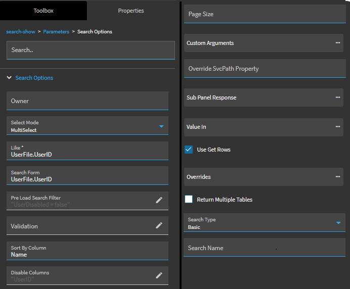 App Studio: Search-Show skip filling out the search form and load a predefined search - Kinetic ...