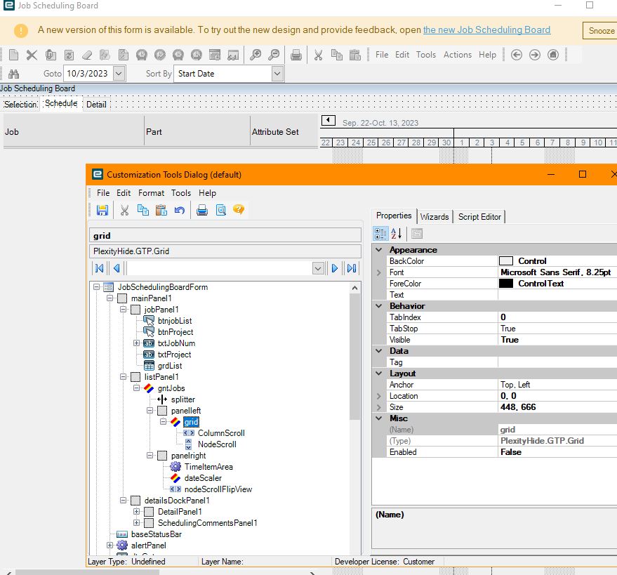 Job Scheduling Board - Customizing with a New Field - Kinetic ERP ...